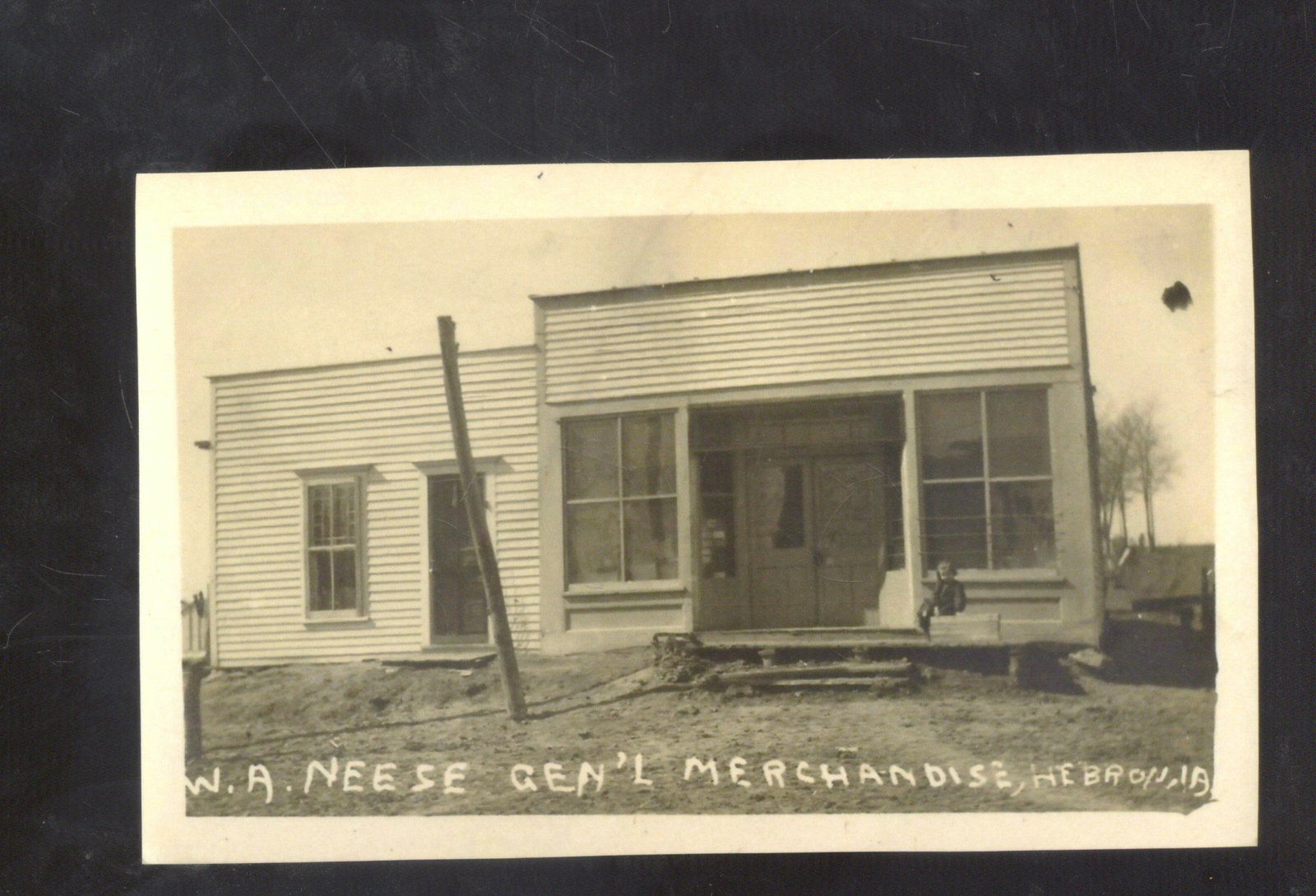 REAL PHOTO HEBRON IOWA DOWNTOWN NEESE GENERAL STORE POSTCARD COPY | eBay