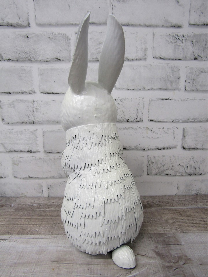 Rustic Charming 13.5" Tall Metal Rabbit Bunny Statue Yard Art Garden ...