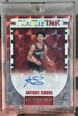 2018 Panini Nba Hoops Anfernee Simons Rookie Ink Auto Autograph Rc ...