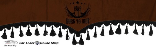 Truck front windshield curtains fringed Brown Black for Scania R S P G ...