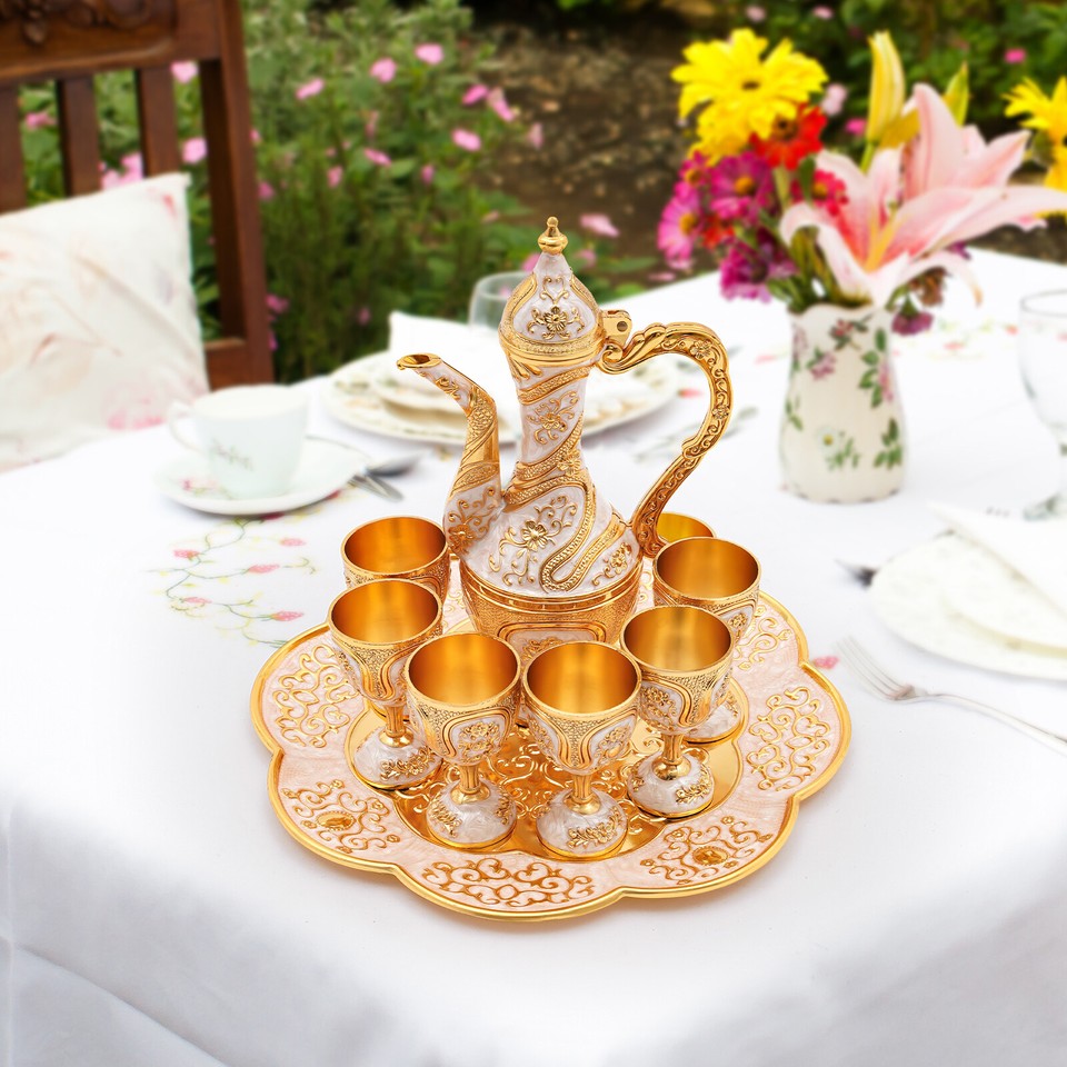 Turkish Tea Set Vintage Turkish Teapot Set with 6 Coffee Cups and Tea ...