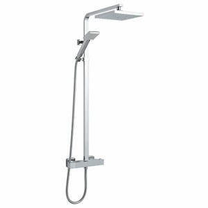 Thermostatic Square Bar Mixer Shower with Shower Kit + Fixed Head ...