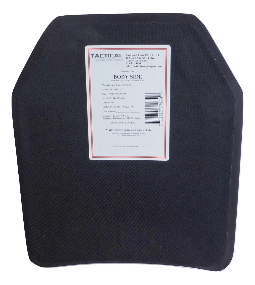 Tactical Scorpion Gear 3A IIIA Body Armor Plates UHMWPE Hard Multi ...