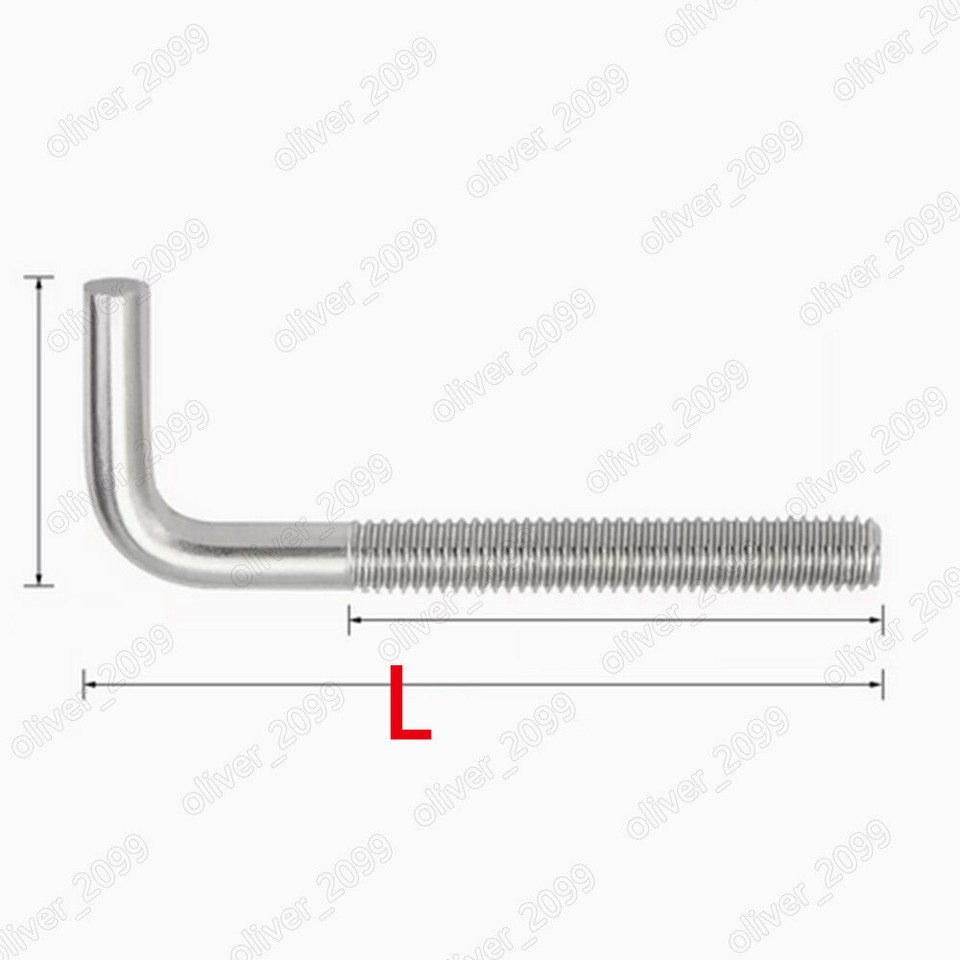 304 Stainless Steel L-Shaped 7-Shaped Screws M4 M5 M6 M8 M10 M12 | eBay