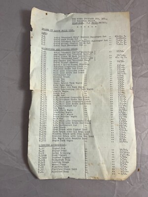 The Model Dockyard Melbourne Triang TT Retail Pricelist Circa 1960s ...