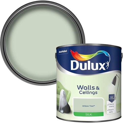 Silk Emulsion Paint for Walls & Ceilings Dulux Willow Tree Green 2.5L ...