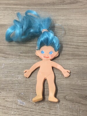 Ideal Flatsy Flat Bendy 4 3/4” Doll with Blue Rooted Hair 1969 Hong ...