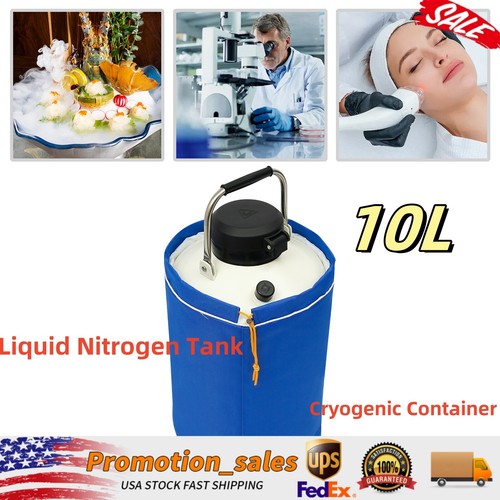 10L Liquid Nitrogen Tank Cryogenic Dewar Container Semen Tank ...