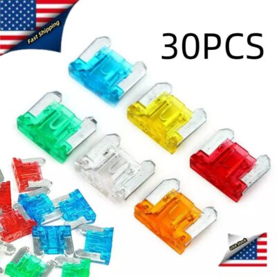 30PCS 5A-30A Low Profile Micro Mini Blade Fuses Assorted Kit Car Auto ...