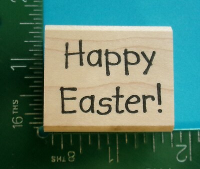 HAPPY EASTER Saying Rubber Stamp by Peddlers Pack | eBay