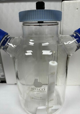 Spinner Flasks - 3L Bellco Glass (glass rod is broken above/below cap ...
