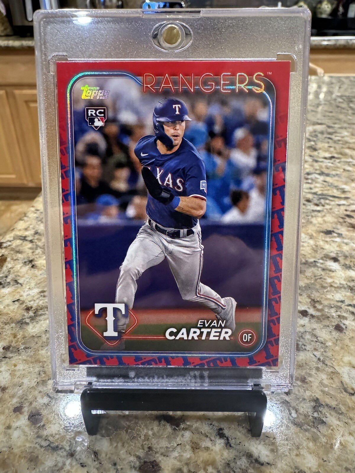2024 Topps Series 1 EVAN CARTER Rangers RC Team Logo Color Variation ...