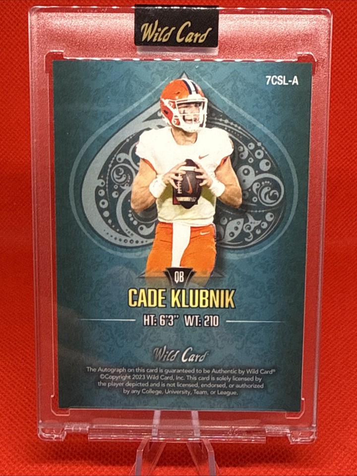 2023 Wild Card 7 Card Draw Cade Klubnik Auto /4 Clemson Tigers Aqua ...