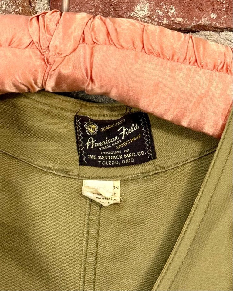 Vtg 1940s Half Moon Sateen Hunting Vest American Field Large | eBay