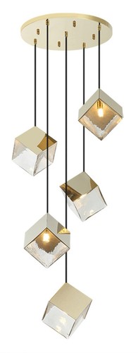 Matteo Cube 5 Light C30505CG - Pendant Ceiling Champagne Gold Modern | eBay