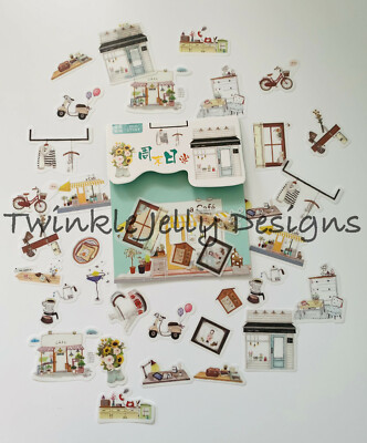 cottage core stickers 40 pack scrapbooking bullet journal cafe stickers ...