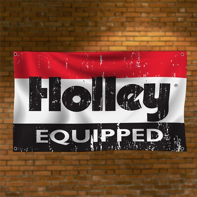 Holley Equipped Banner Flag 3x5ft Auto Parts Car Garage Man Cave Wall ...