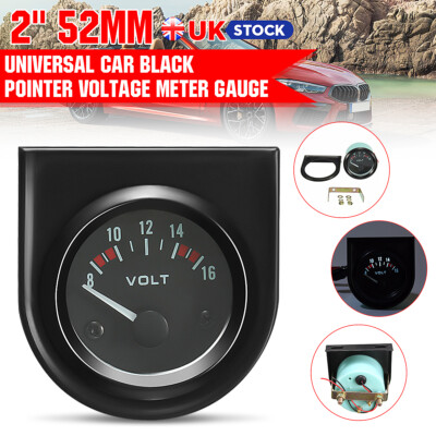 2" 52MM 12V LED Electrical Car Voltmeter Voltage Gauge Meter Universal ...
