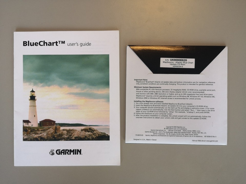 GARMIN BlueChart Atlantic v6 Update + user's guide | eBay