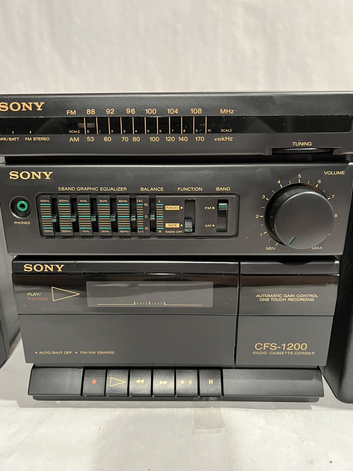 Vintage 80s Sony Cfs-1200 Boombox Ghettoblaster Am/fm Cassette ...