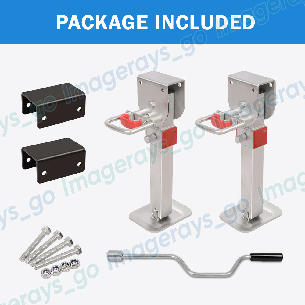 2X 470mm-660mm Drop Down Corner Steadies Stabilizer Legs Caravan Camper ...