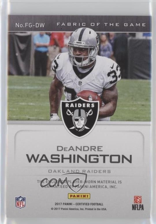 2017 Certified Fabric of the Game Prime /49 DeAndre Washington #FG-DW ...