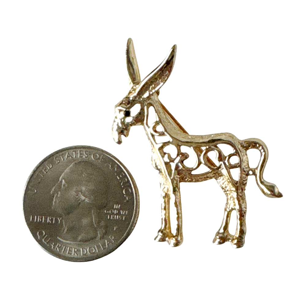 Signed Sarah Coventry Mule Donkey Brooch Pin - Open Work - Gold Tone ...