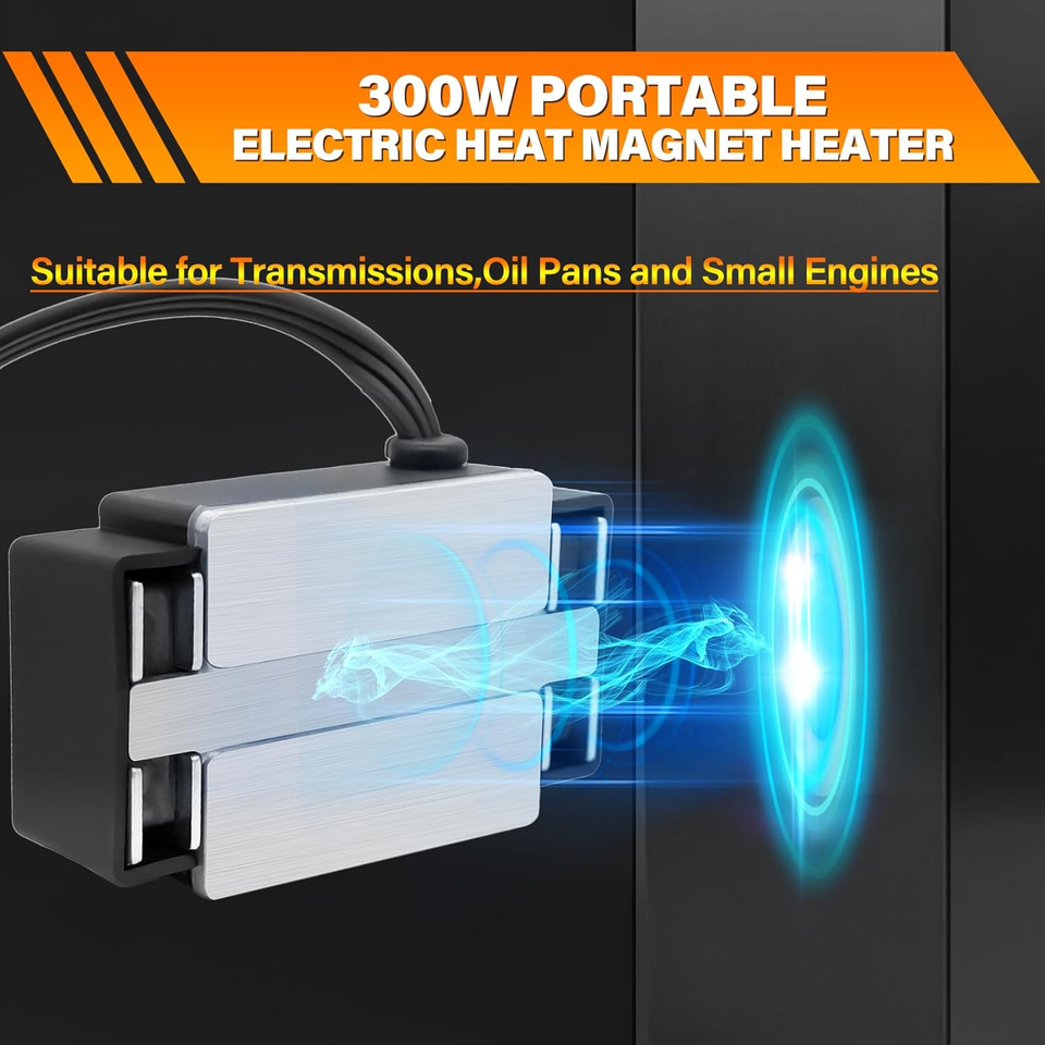 300W Portable Magnetic Engine Block Heater for Oil Pans & Small Engines ...