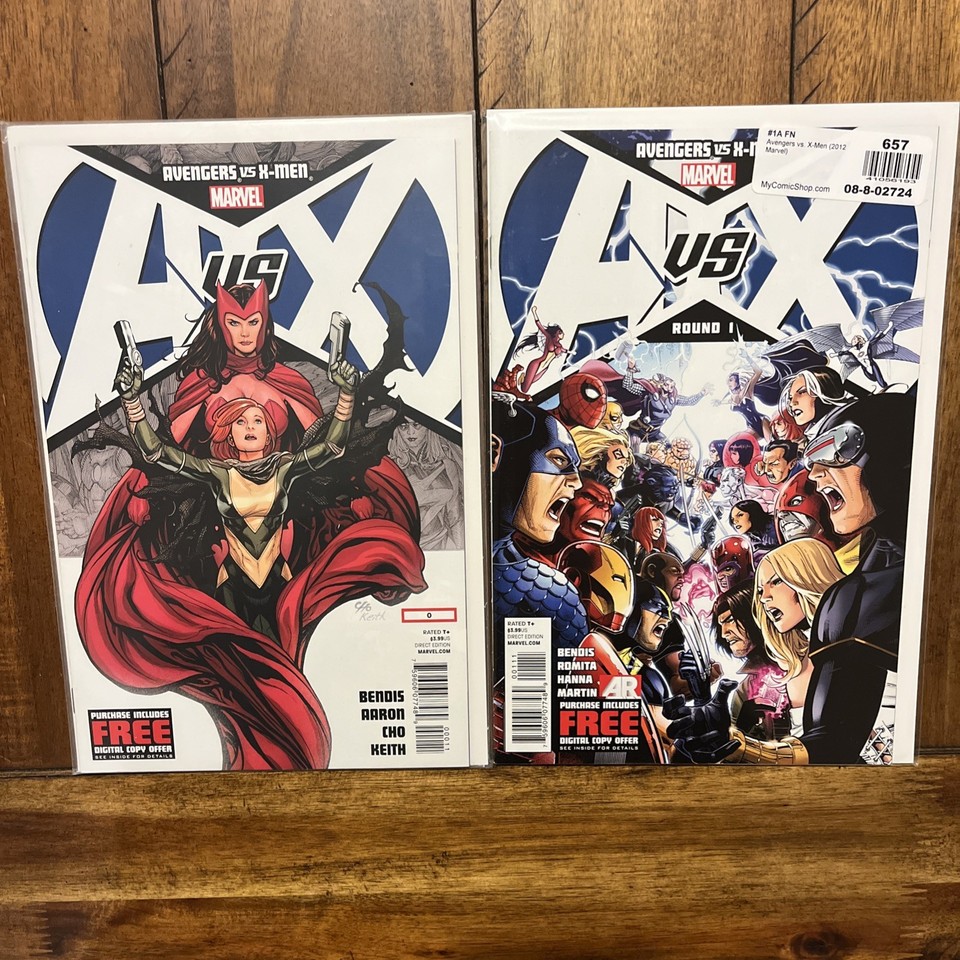 Avengers vs X-Men Complete Set 1-12 + 0, AvX 2012 Marvel Bendis Hickman ...