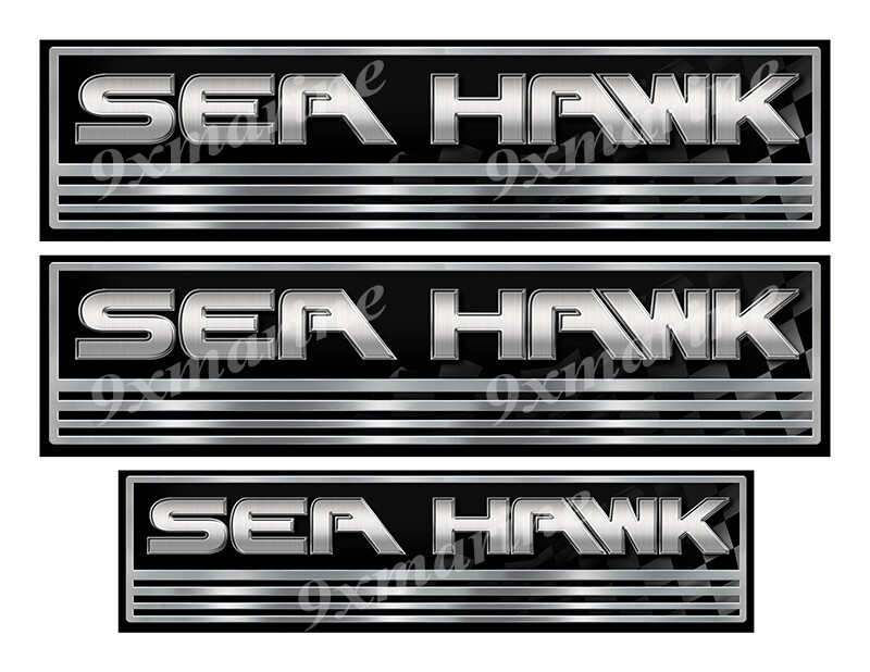 3 Sea Hawk Boat Stickers. Remastered Name Plate | eBay