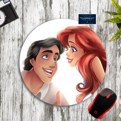 THE LITTLE MERMAID ARIEL & PRINCE ROUND CUSTOM NEOPRENE PC MOUSEPAD ...