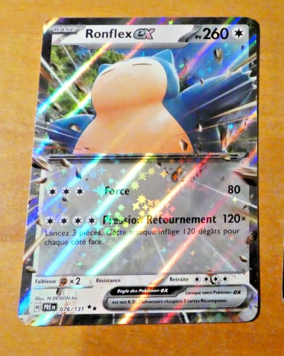 POKEMON EVOLUTIONS PRISMATIQUES CARD HOLO CARTE Ronflex EX 076/131 PRE ...