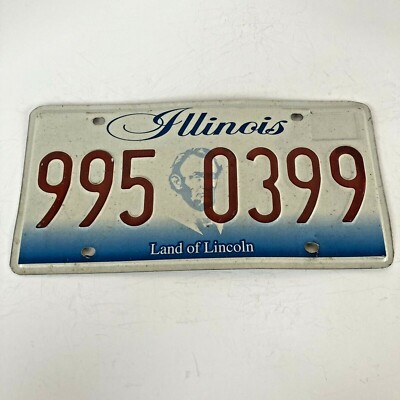 2015 Illinois License Plate 995 0399 Red White Blue Man Cave Collector ...