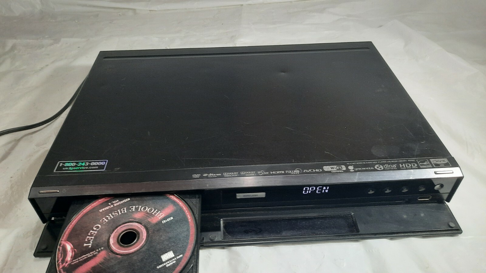 LG BD590 HDMI LAN WiFi Network Blu Ray Disc Player 250GB Hard Drive ...