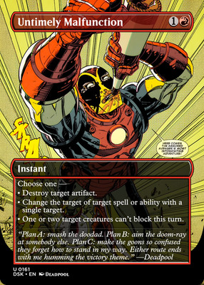 Untimely Malfunction - Deadpool Foil Custom sticker MTG Marvel ...