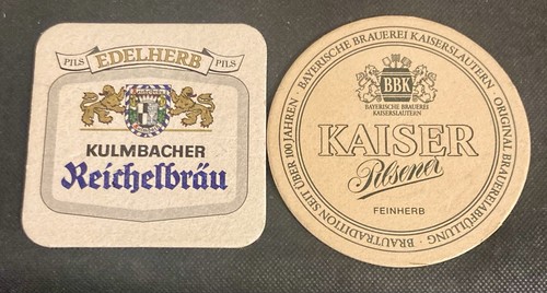 German Beer Coasters 1989 Vintage Lot of 2 Kaiser and Kulmbacher | eBay
