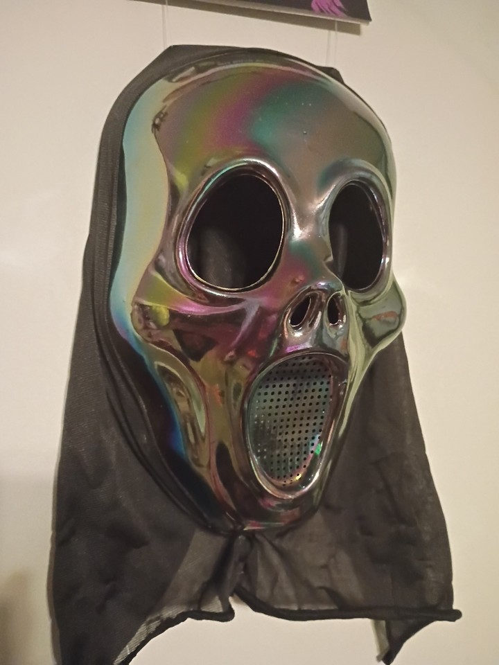 Halloween Scream Mask Oil Slick Man Color Reflective Adult Party ...