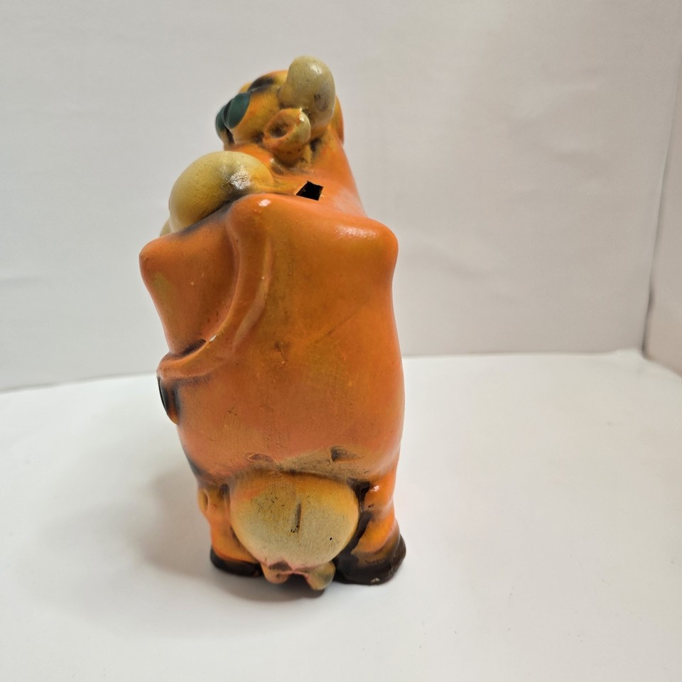 Vintage Wales Japan Ceramic Orange Cow Bank MCM Anthropomorphic | eBay