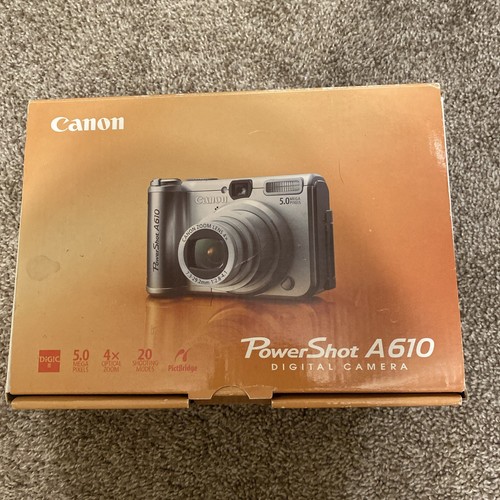 Canon PowerShot A610 5MP Digital Camera Silver, 4X Zoom, with Box | eBay