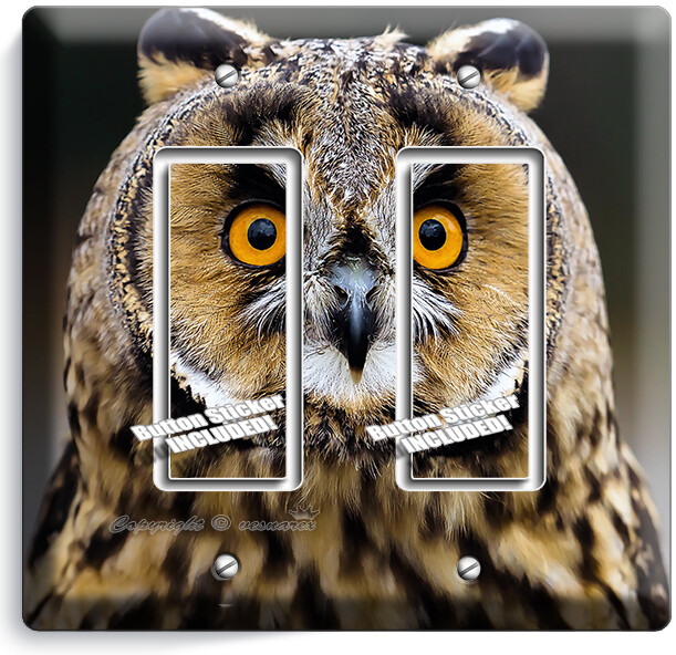 BEAUTIFUL EARED OWL WILD BIRD LIGHT SWITCH OUTLET WALL COVER PLATE ROOM ...