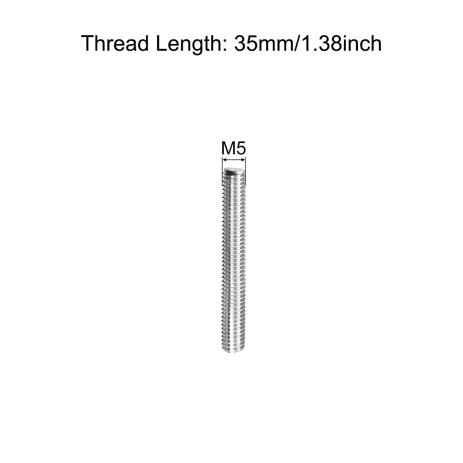 Entièrement Filetage Barre M5 x 35mm 0.8mm Filetage Tiges 15 Paquet | eBay