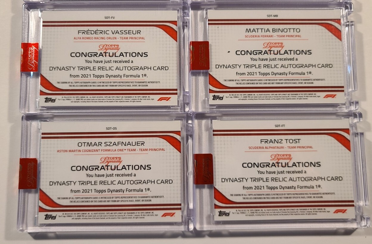 2021 TOPPS DYNASTY FORMULA 1 F1 AUTO FULL SET PRINCIPAL PATCH CARD ...