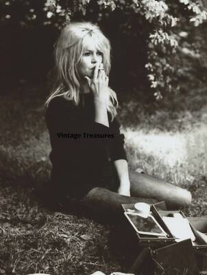 Brigitte Bardot Smokes a Cigarette on Set Photo Print Poster | eBay