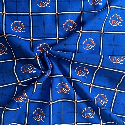 NCAA - Boise State Broncos Plaid FLANNEL Fabric Sold by the yard | eBay
