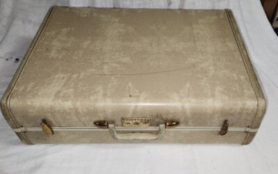 Vintage MCM Samsonite Hardside Suitcase Beige Metal Clasps Lockable | eBay