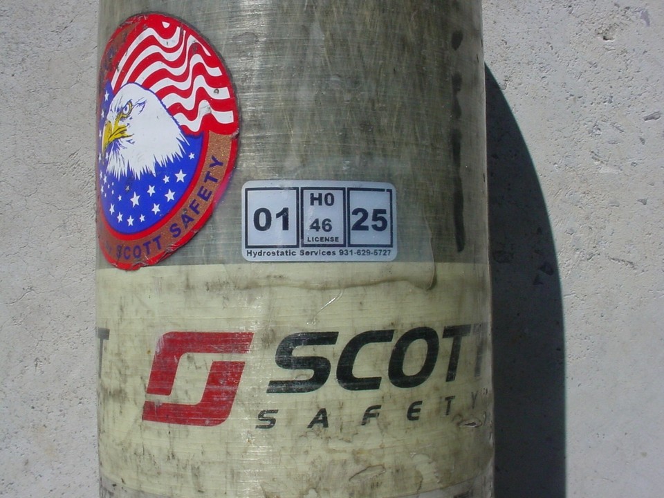 SCOTT 4.5 SCBA AIR PACK 45 MIN AIR CYLINDER TANK FIRE DEPT FIREMAN ...