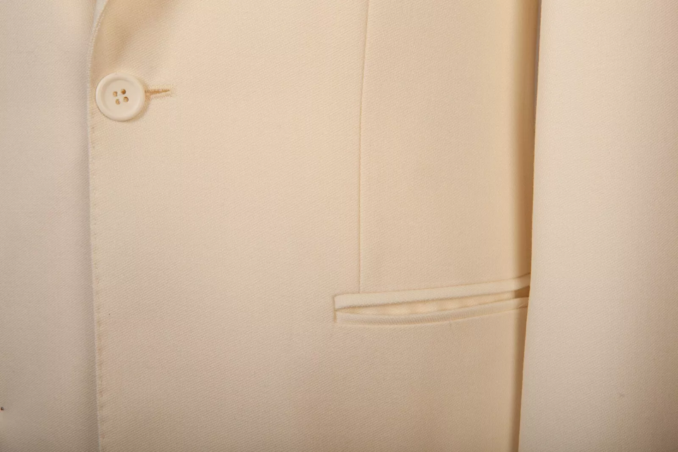 Ivory Tuxedo Jacket Single Breasted Blazer Cream White Cruise Party ...