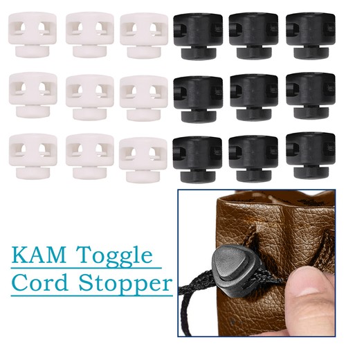 QUALITY TOGGLE STOP HOLE CORD LOCKS STOPPER BLACK WHITE CORD STOPPER ...