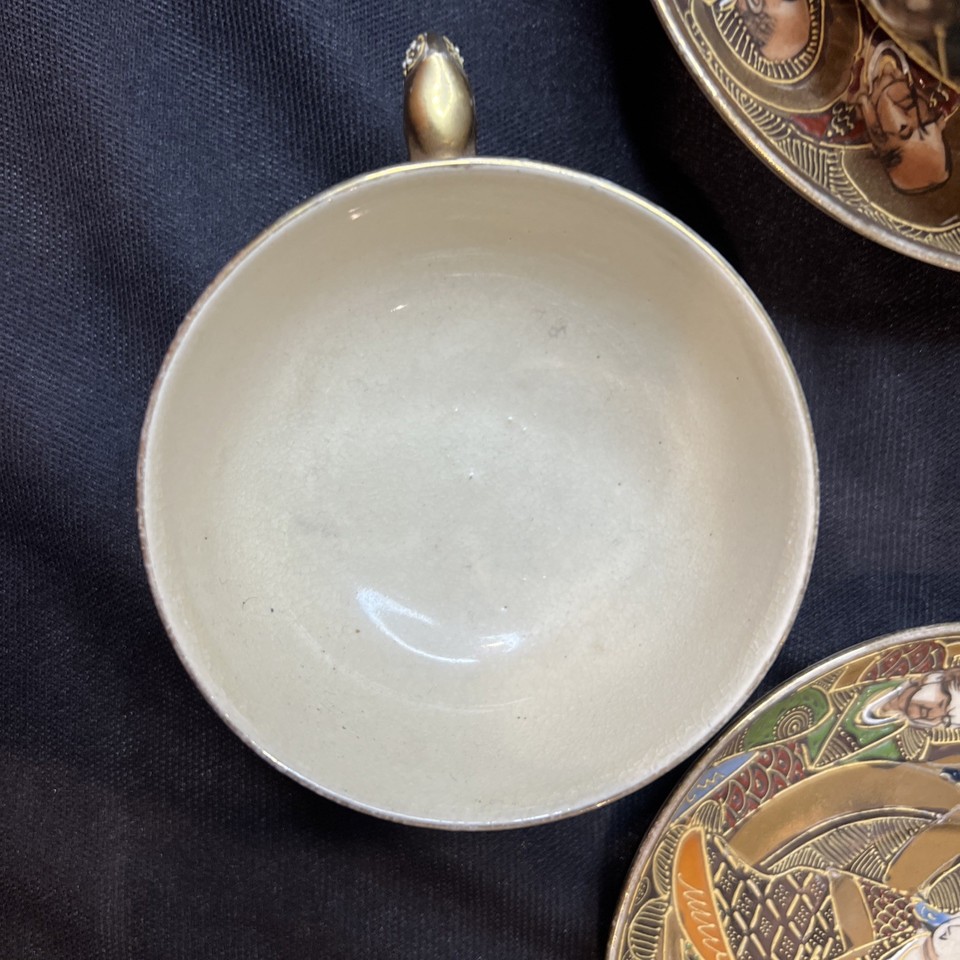 Enchanting 11 Piece Japanese Satsuma Dragonware Tea Set Gold Detailing ...