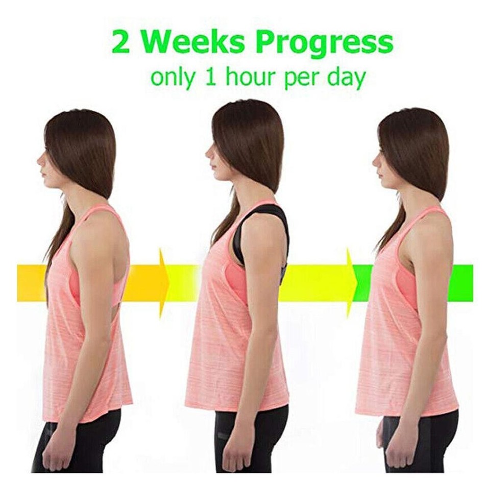 Posture Corrector Belt Body Brace Bad Back Lumbar Shoulder Support S9U8 ...